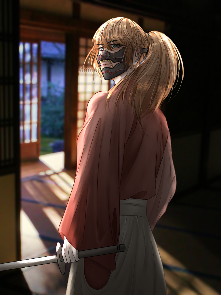 Kenshin + demon mask gosh of tsushima - ibisPaint