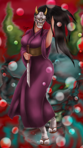 Woman of the hannya mask - ibisPaint