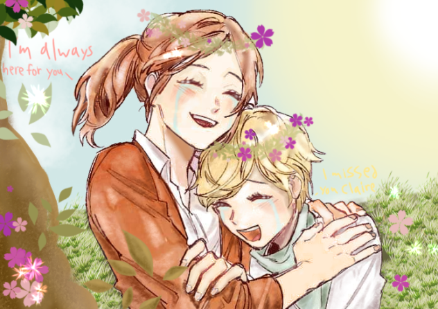 Claire and Sherry hugging - ibisPaint