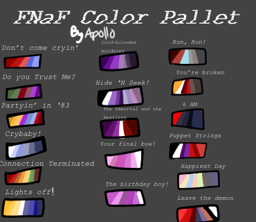 FNaF Color Pallet (read desc) - ibisPaint