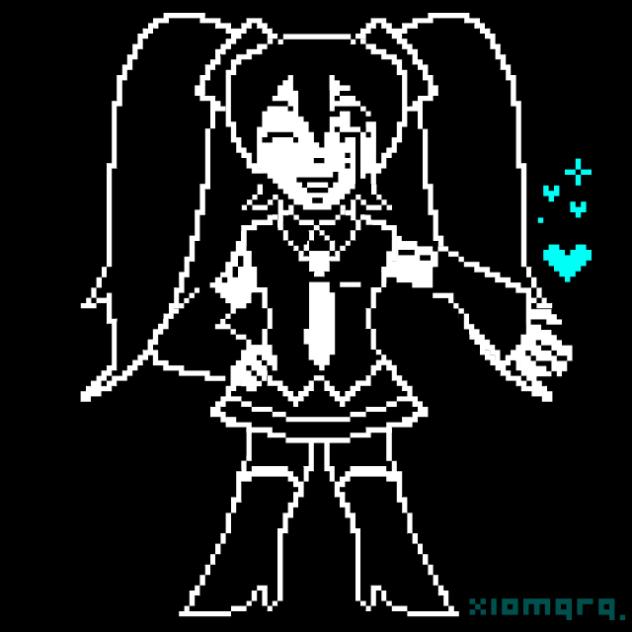 undertale miku sprite🩵 - ibisPaint