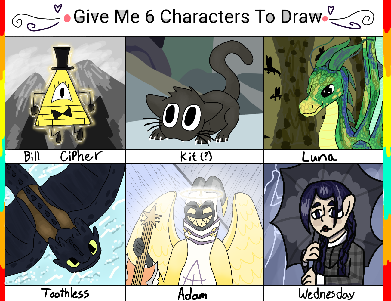 Give Me 6 Characters To Draw! - ibisPaint