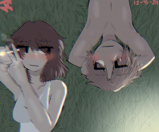 one cig, two kids, late night - ibisPaint