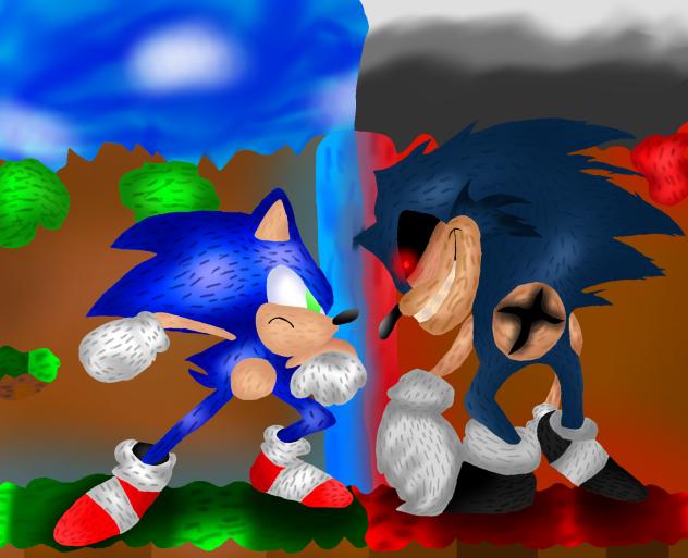 sonic vs lord x - ibisPaint