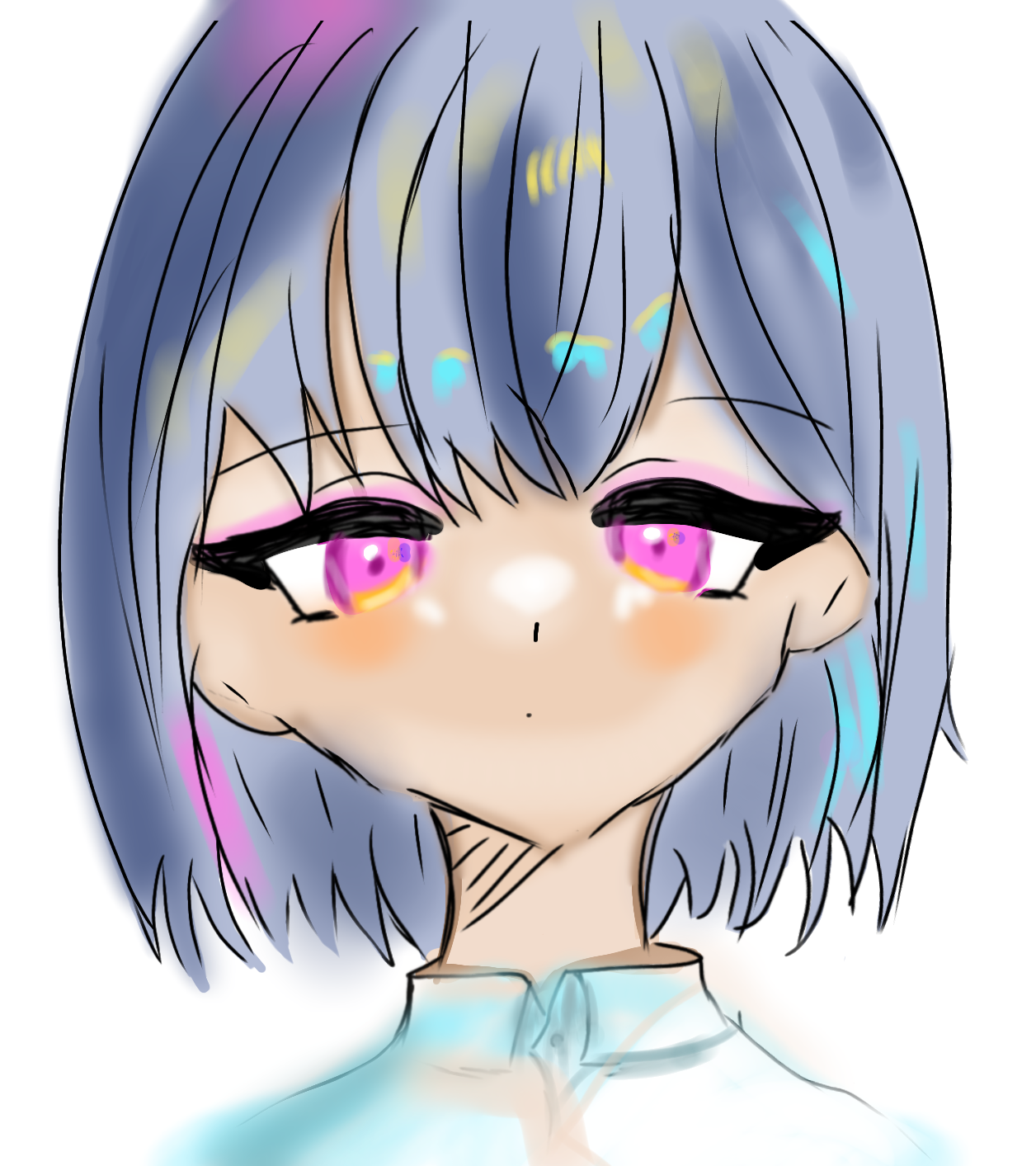 cute blue girl🩵 🏻 - ibisPaint