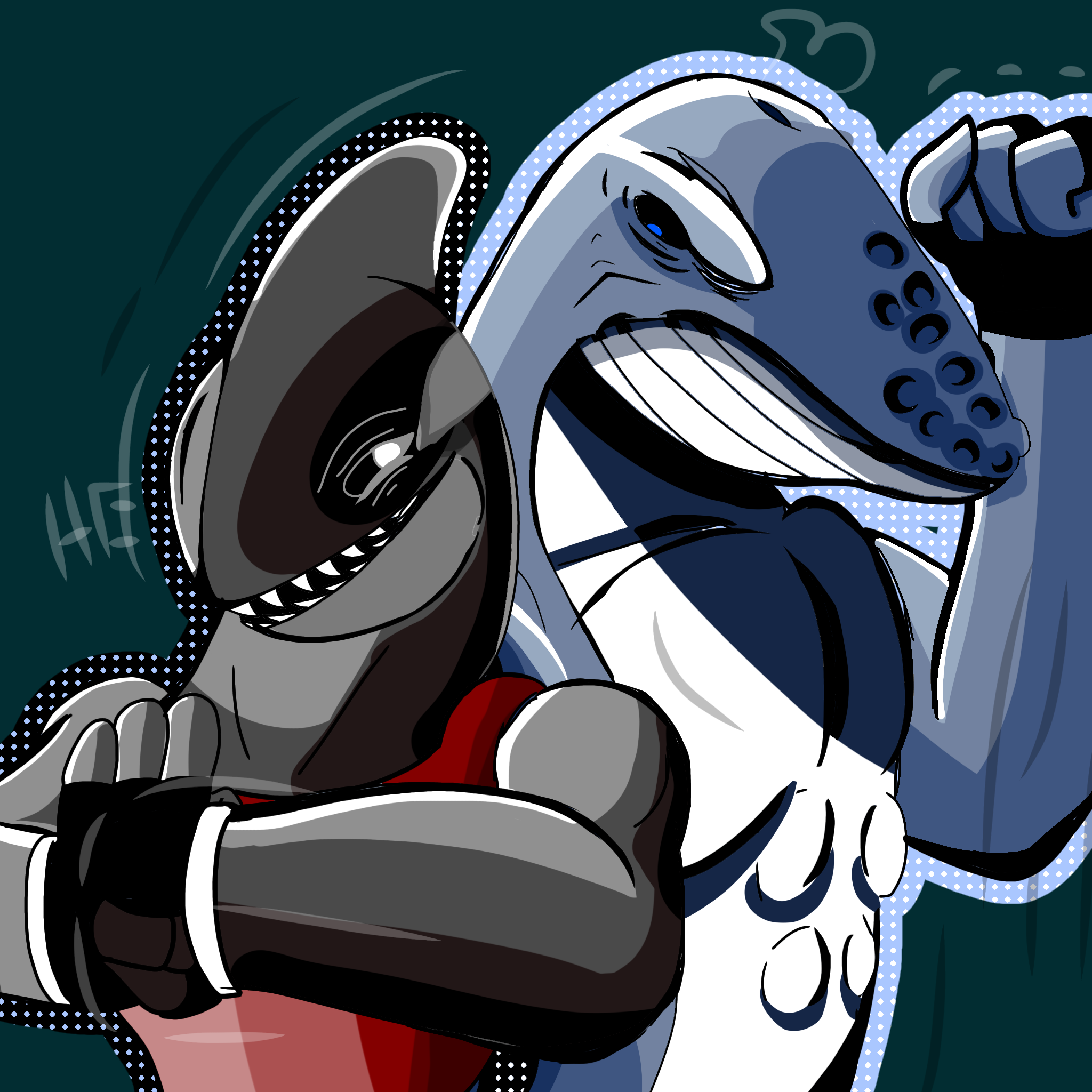 fighting whales - ibisPaint