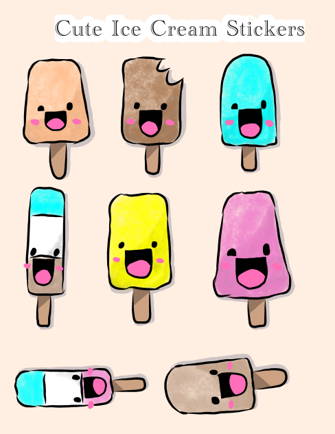 Cute Ice Cream Stickers - ibisPaint
