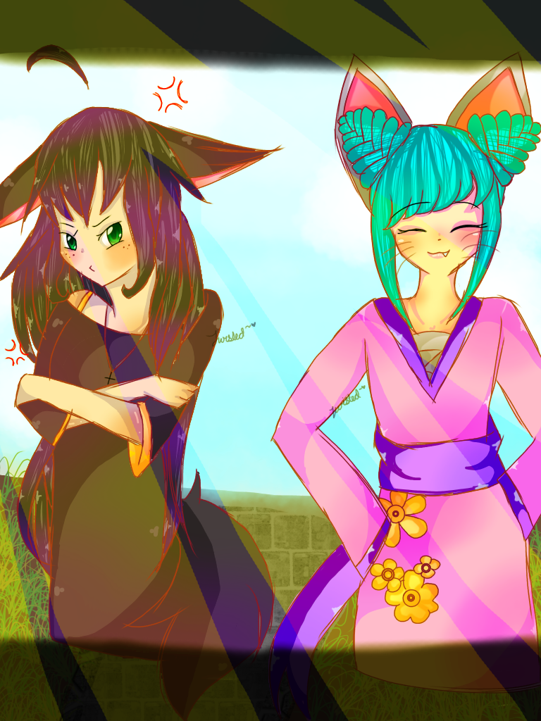 nekoette & Leona{aphmau speedpaint} - ibisPaint