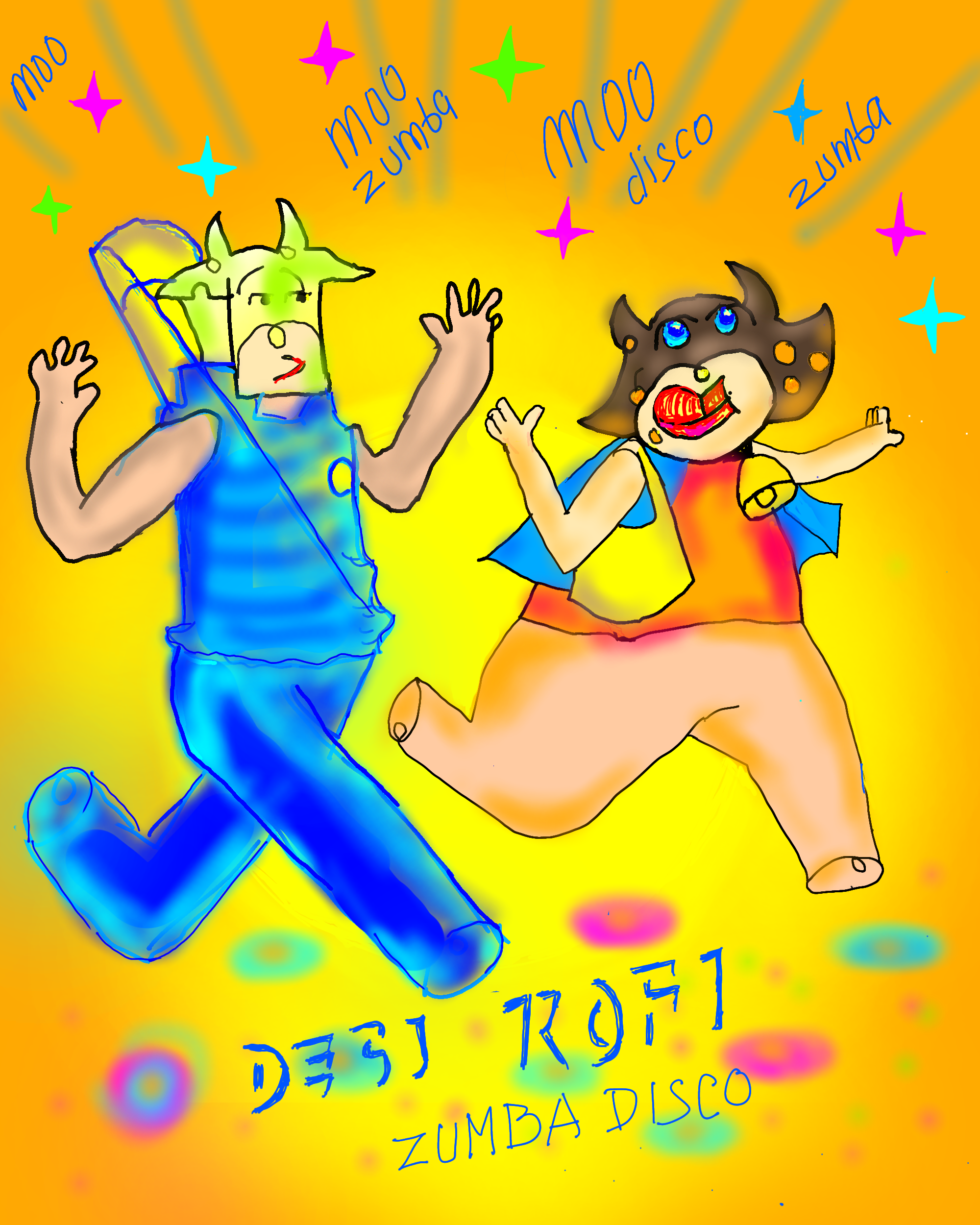 Desi and Kofi zumba disco - ibisPaint