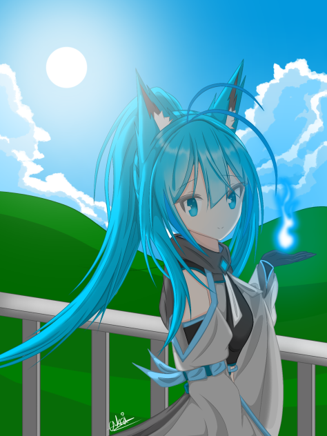 Akanami on a Balcony (Remastered) - ibisPaint