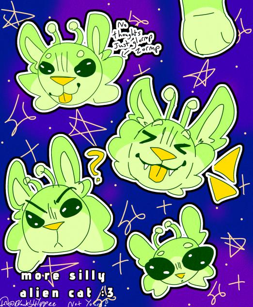 the silly alien cat - ibisPaint