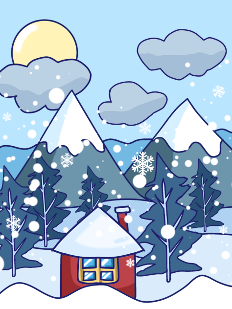 2D winter scenery - ibisPaint