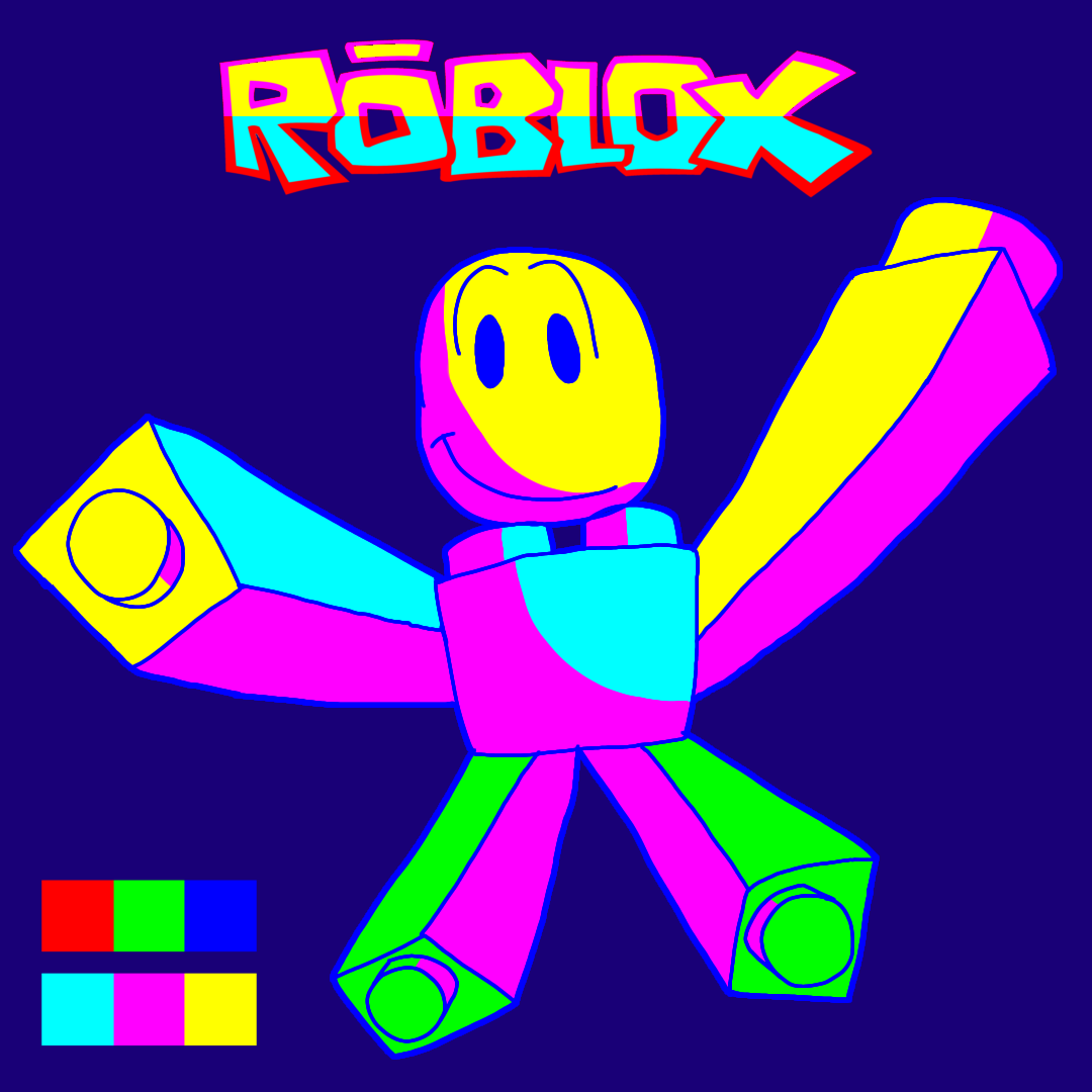 Roblox Noob Neon Art - ibisPaint