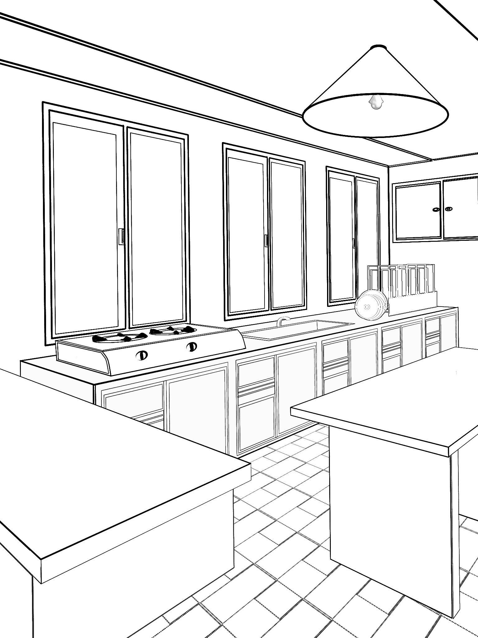 Kitchen line art - ibisPaint