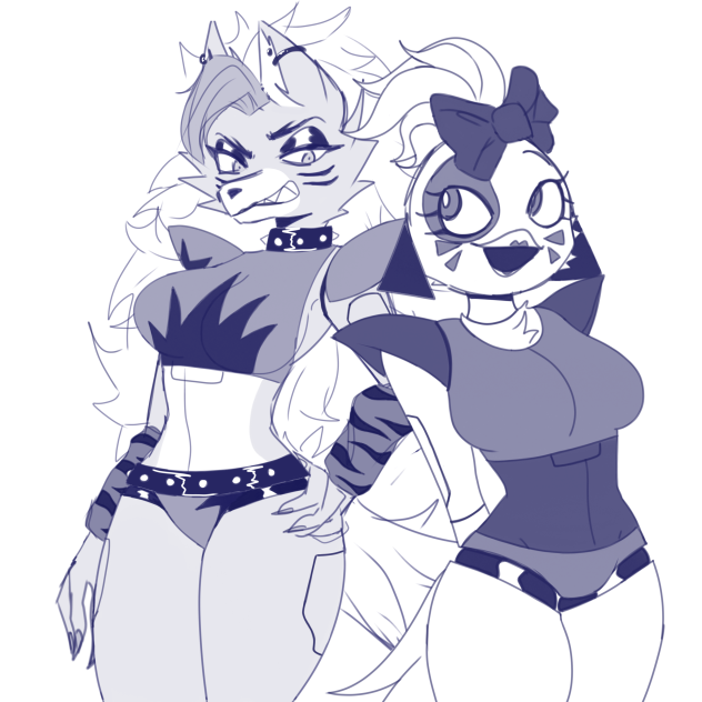 Roxanne wolf and Glamrock chica - ibisPaint