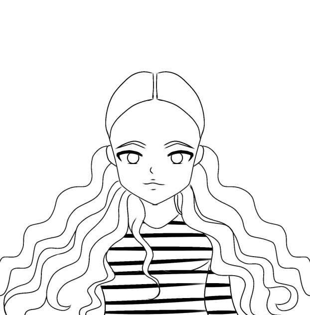 Cute girl coloriage - ibisPaint