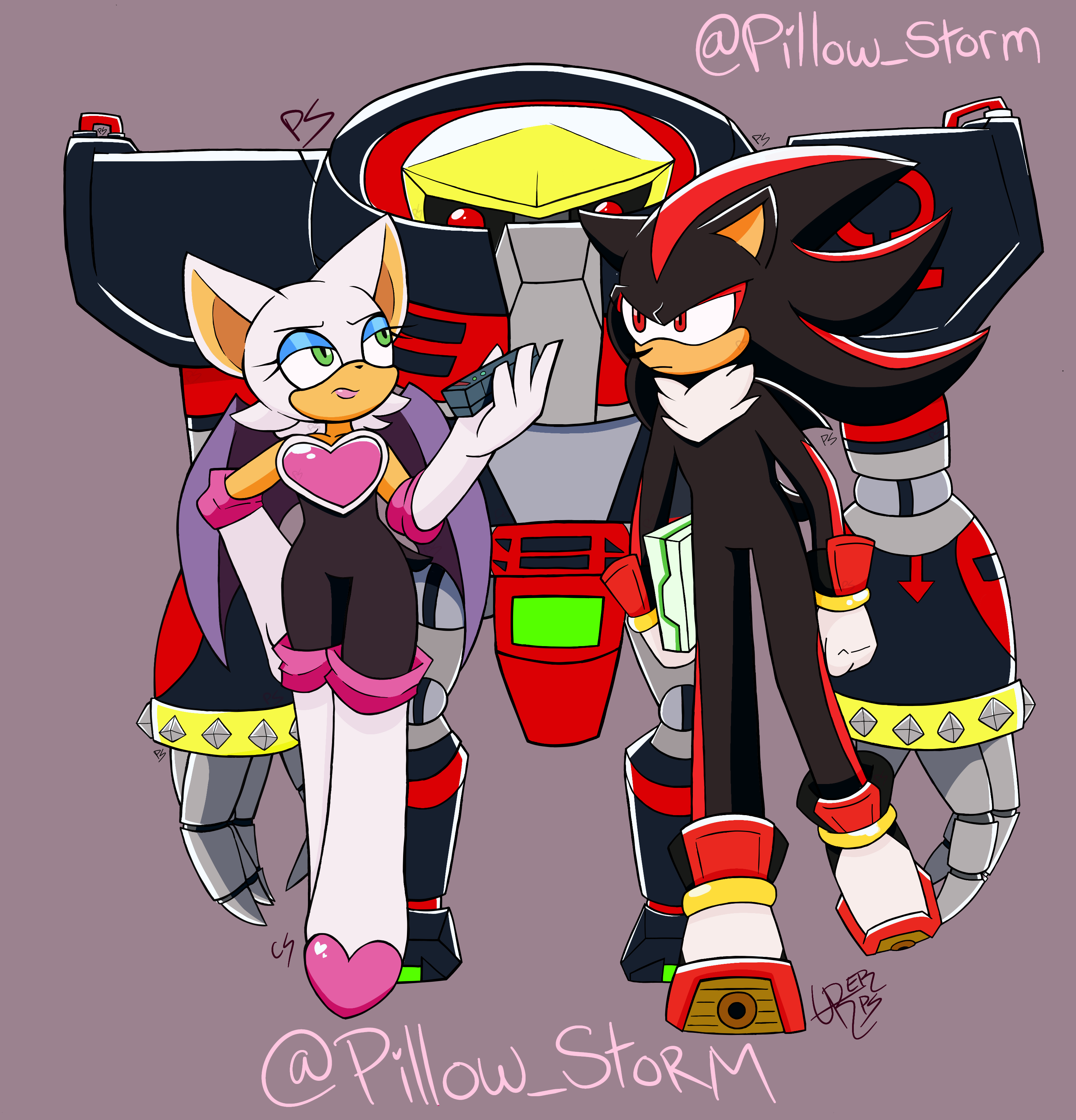 Team Dark - Rouge, Shadow, and Omega - ibisPaint