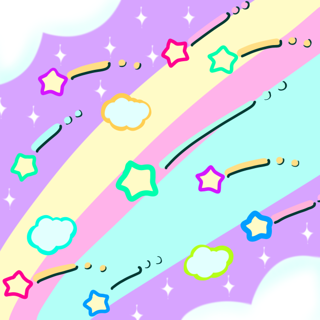 Cute dreamy stars background - ibisPaint