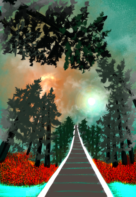 Railroad to abyss - ibisPaint