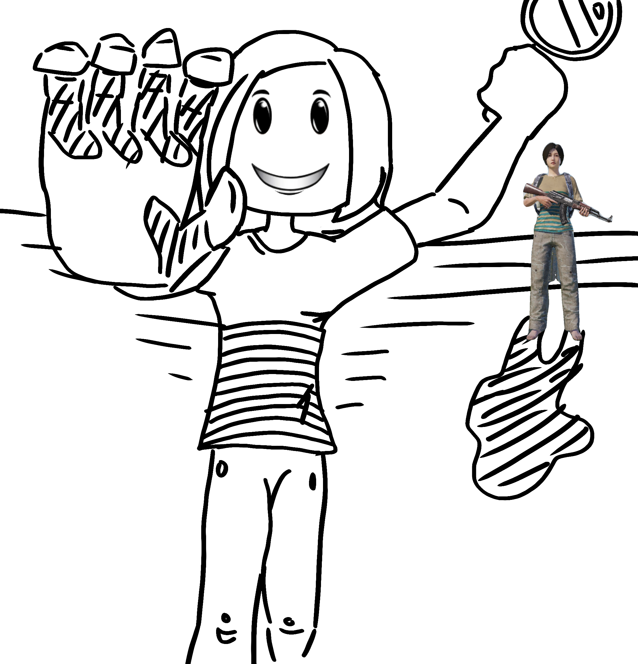 me with my lovely pan - ibisPaint