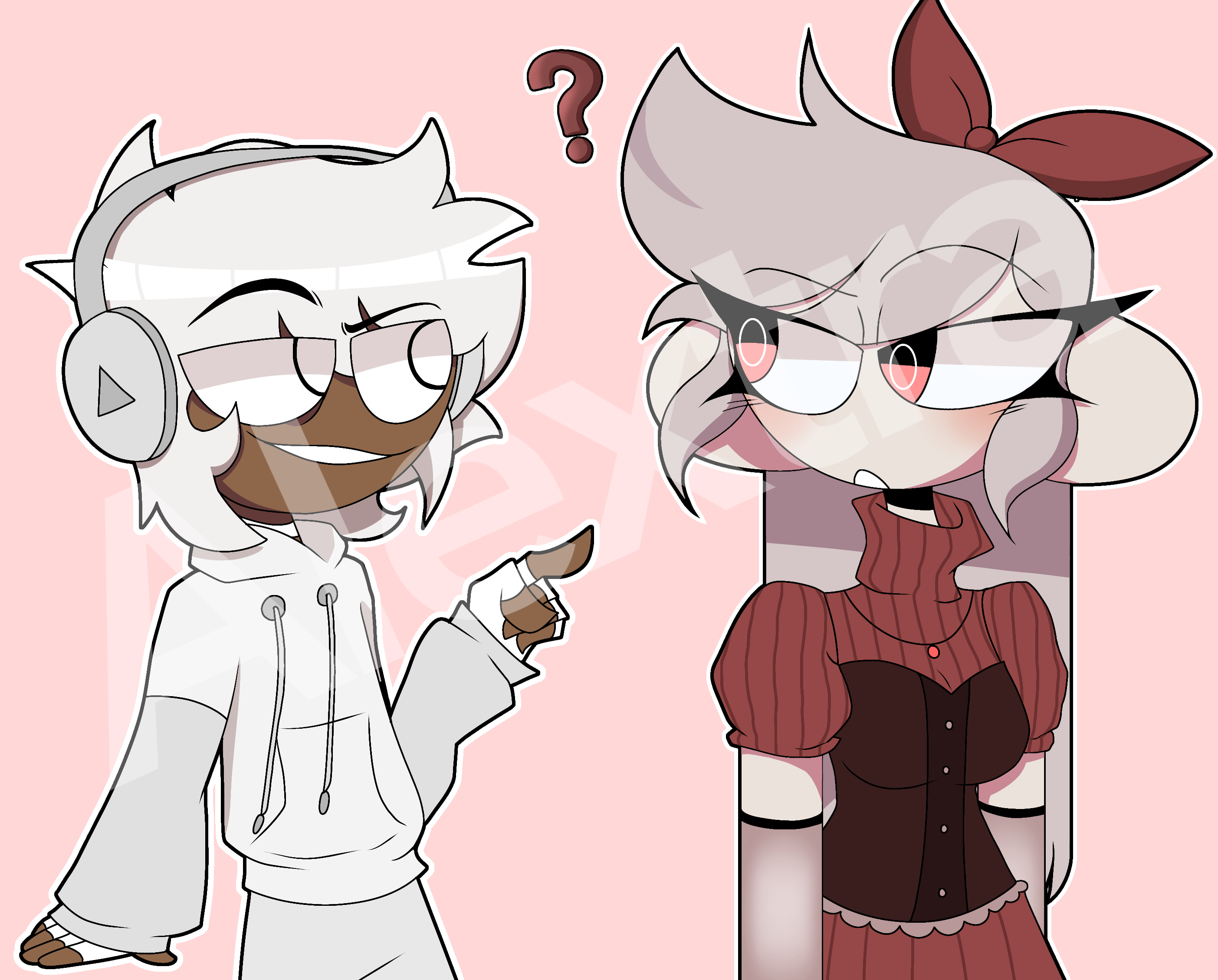 My OC Shiro try’s to rizz up my other OC - ibisPaint