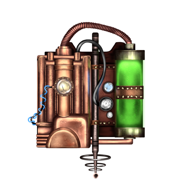 Steampunk Ghostbuster Backpack - ibisPaint