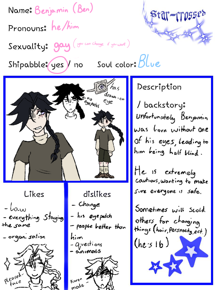 Star crossed character sheet - ibisPaint