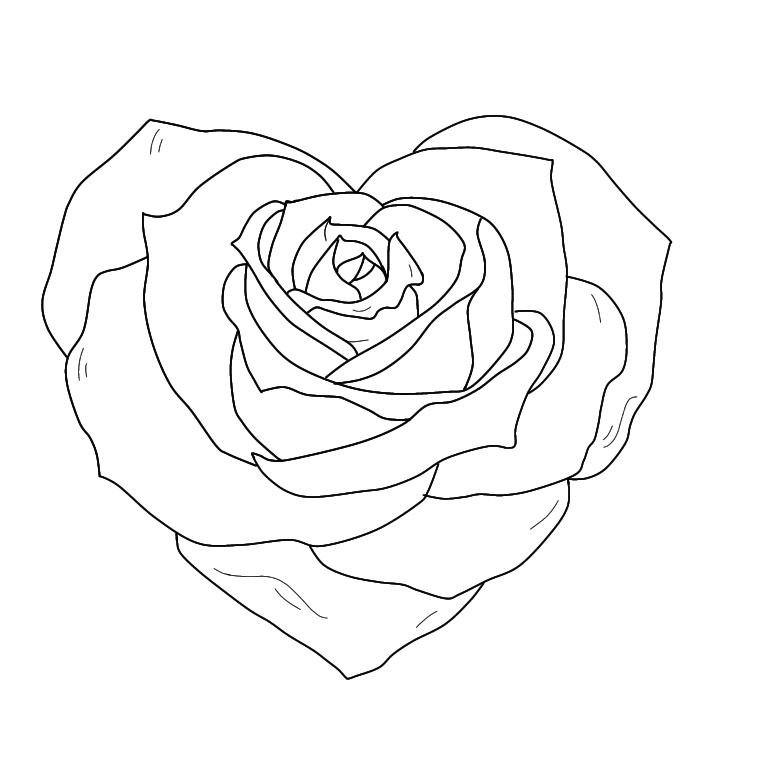 Give rose as heart(uncoloured) - ibisPaint