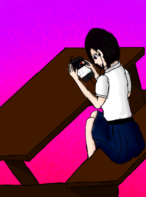 girl on table - ibisPaint