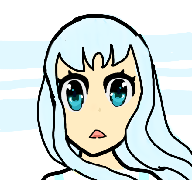 Blue surprised girl - ibisPaint