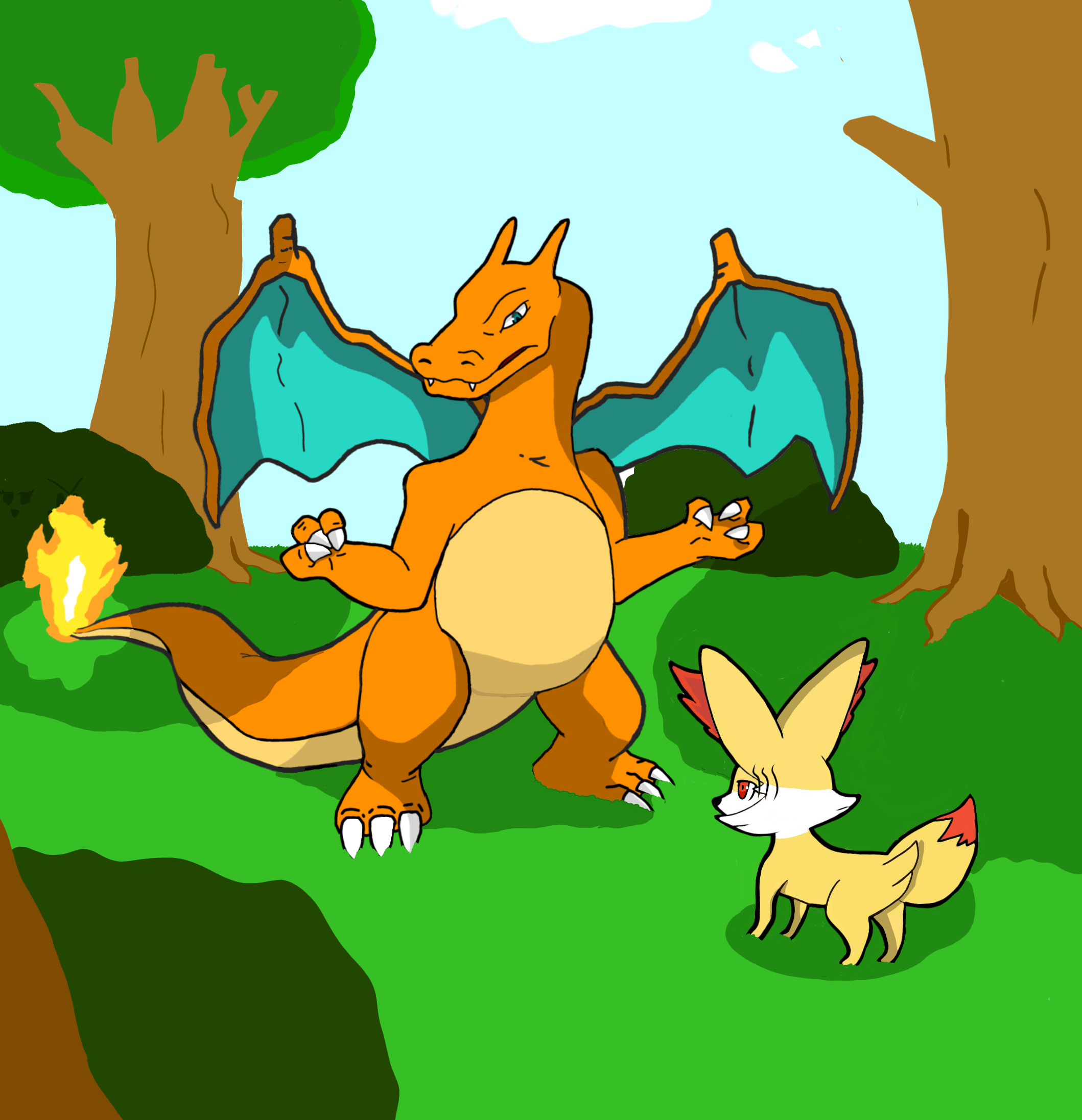 Charizard and fenneki - ibisPaint