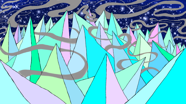 geometric mountain range - ibisPaint