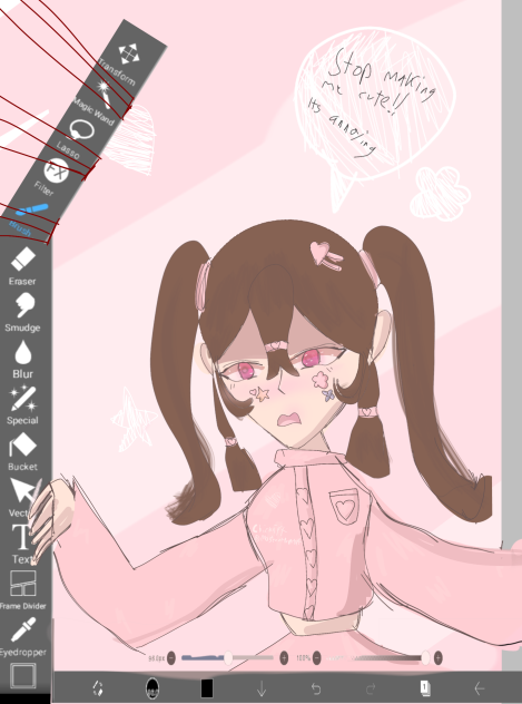 wha.... HEY STOP DESTROYING MY CANVAS - ibisPaint