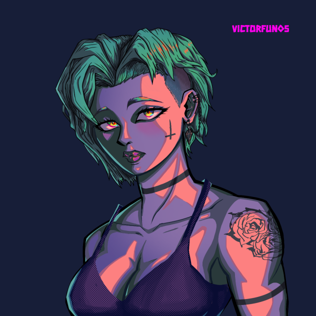 punk girl Sarah OC - ibisPaint