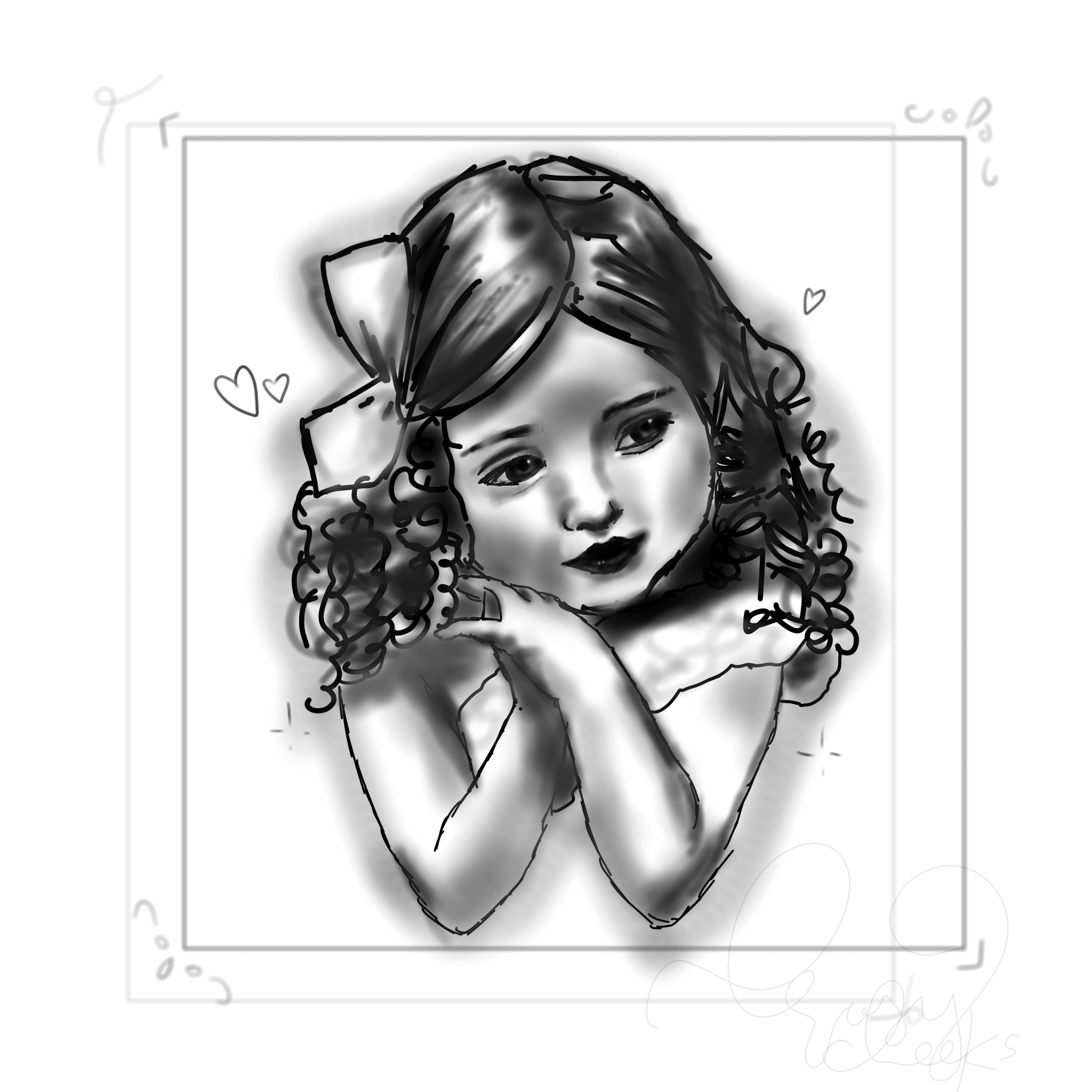 vintage photo of a girl - ibisPaint