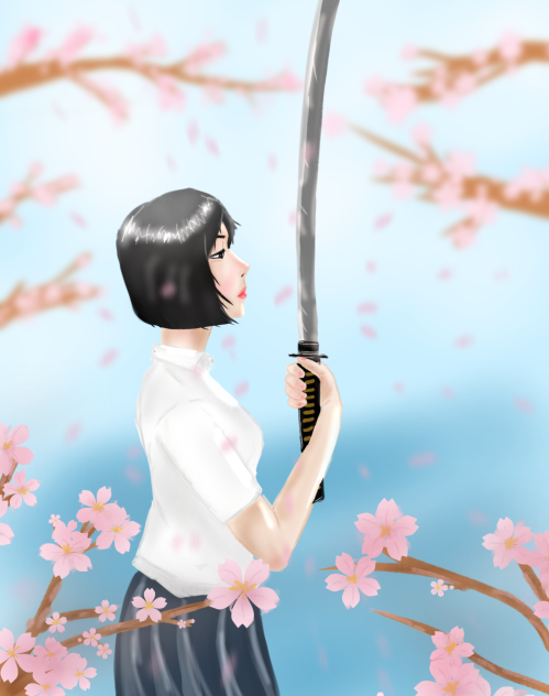sakura katana girl - ibisPaint