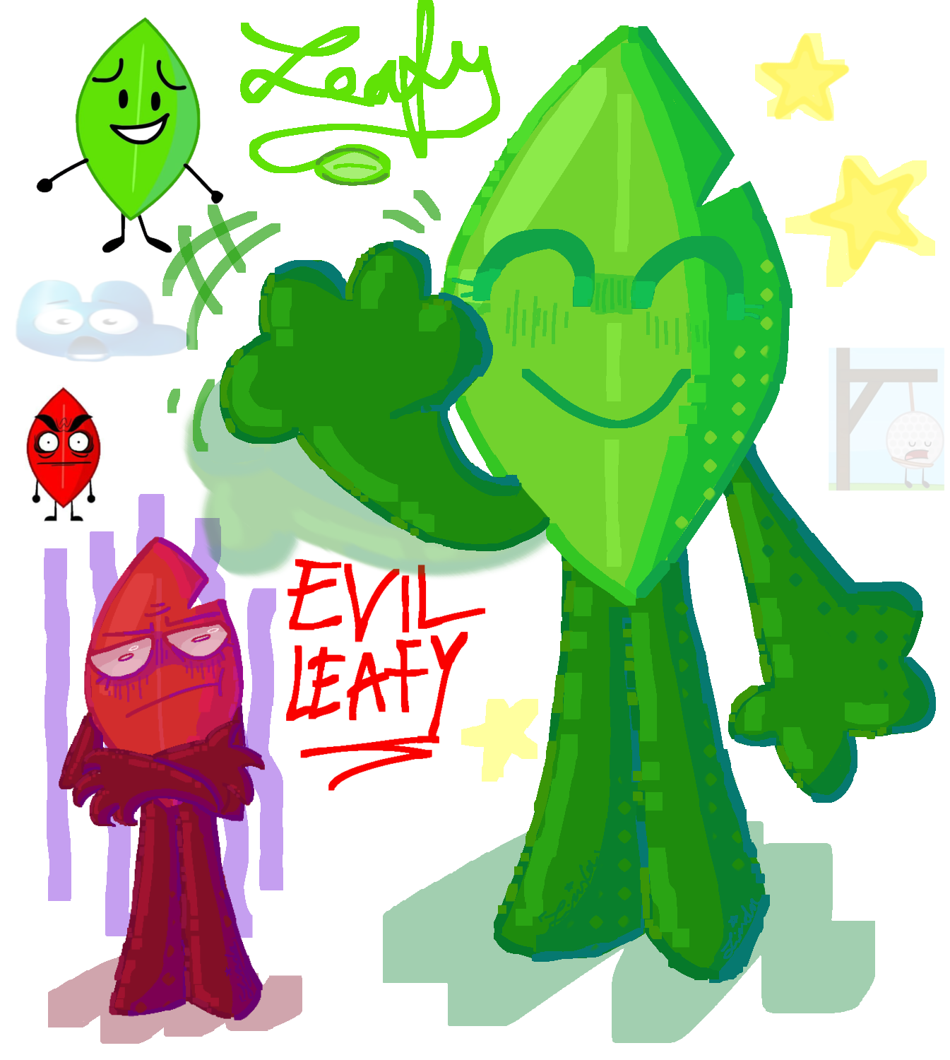 Leafy and Evil Leafy !!🍃🍁 - ibisPaint