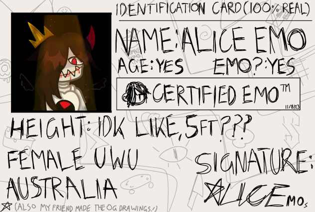 ALICE EMO ID CARD (100% REAL!!1!1) - ibisPaint