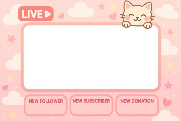 Cute live streaming overlay 1 - ibisPaint