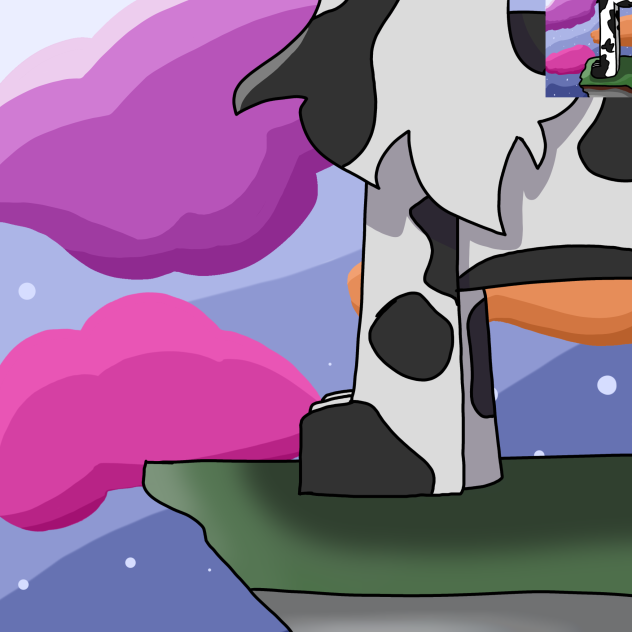 Cat with pretty background redraw - ibisPaint