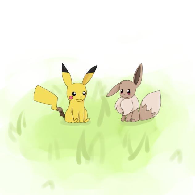 Pikachu and eevee - ibisPaint
