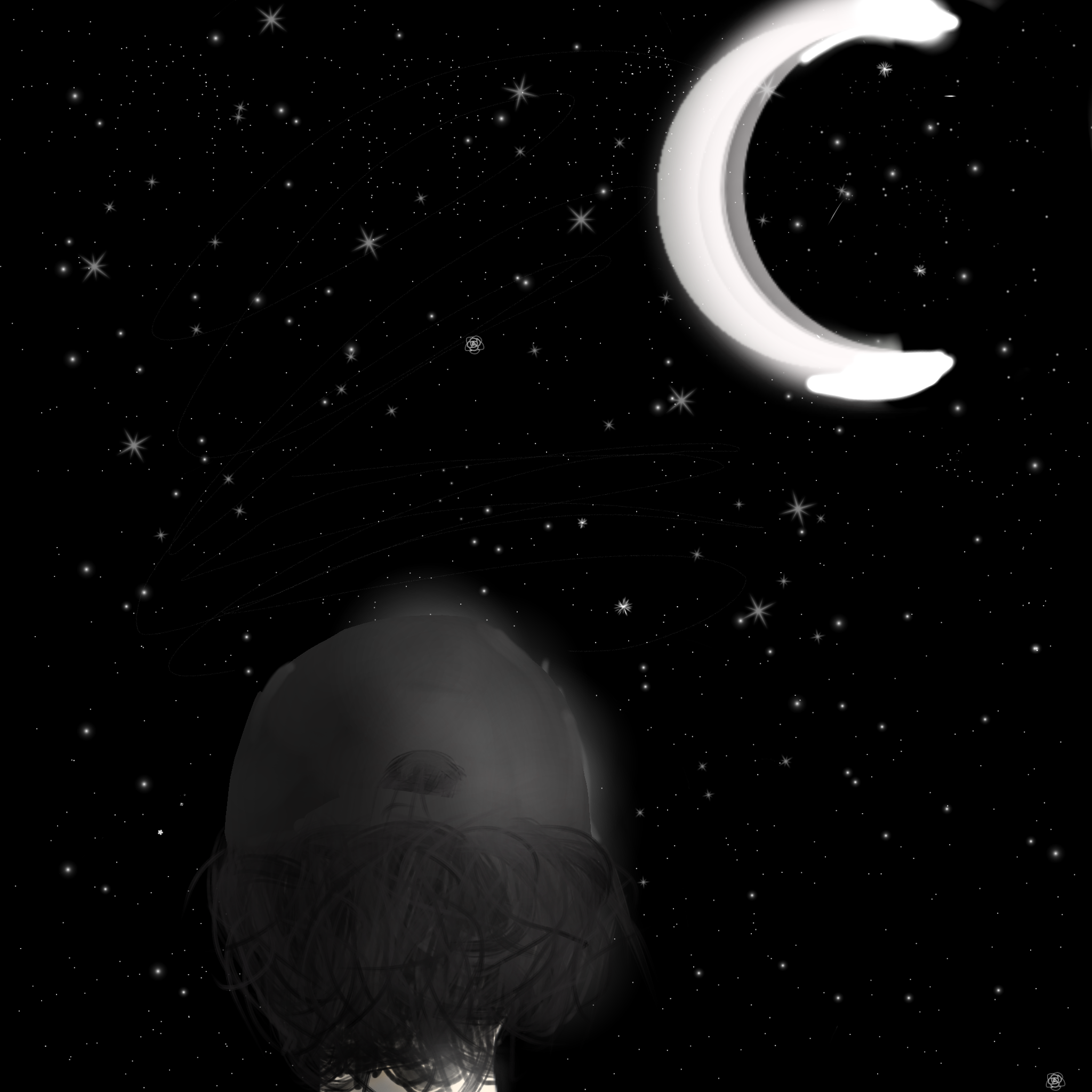 pensando...La noche despejada - ibisPaint