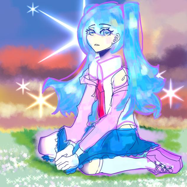 preppy hatsumi miku fell out the sky!! - ibisPaint