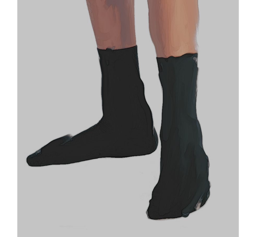 Bare legs of a child with school socks - ibisPaint