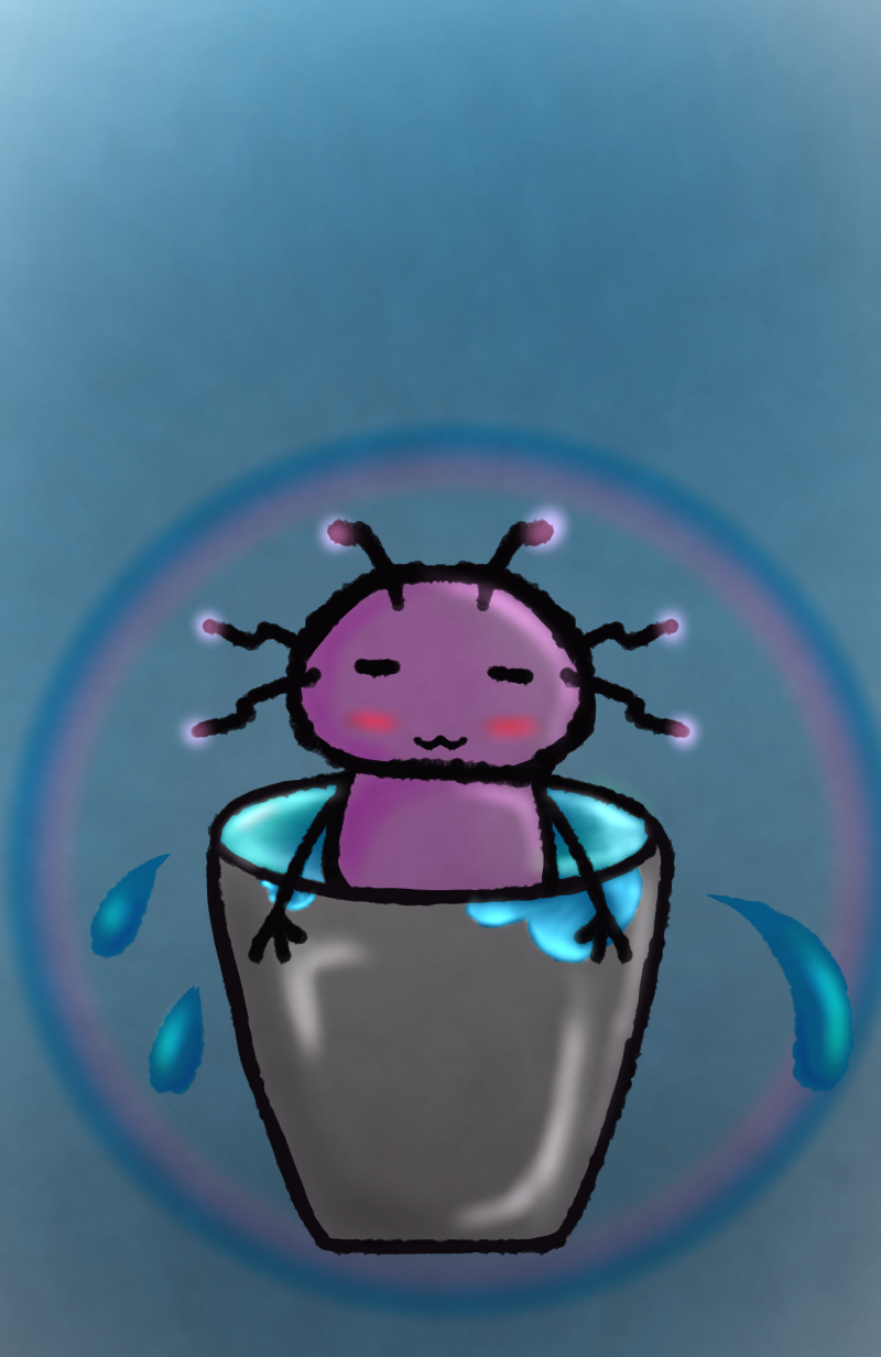 Axolotl in A bucket (~￣³￣)~ - ibisPaint