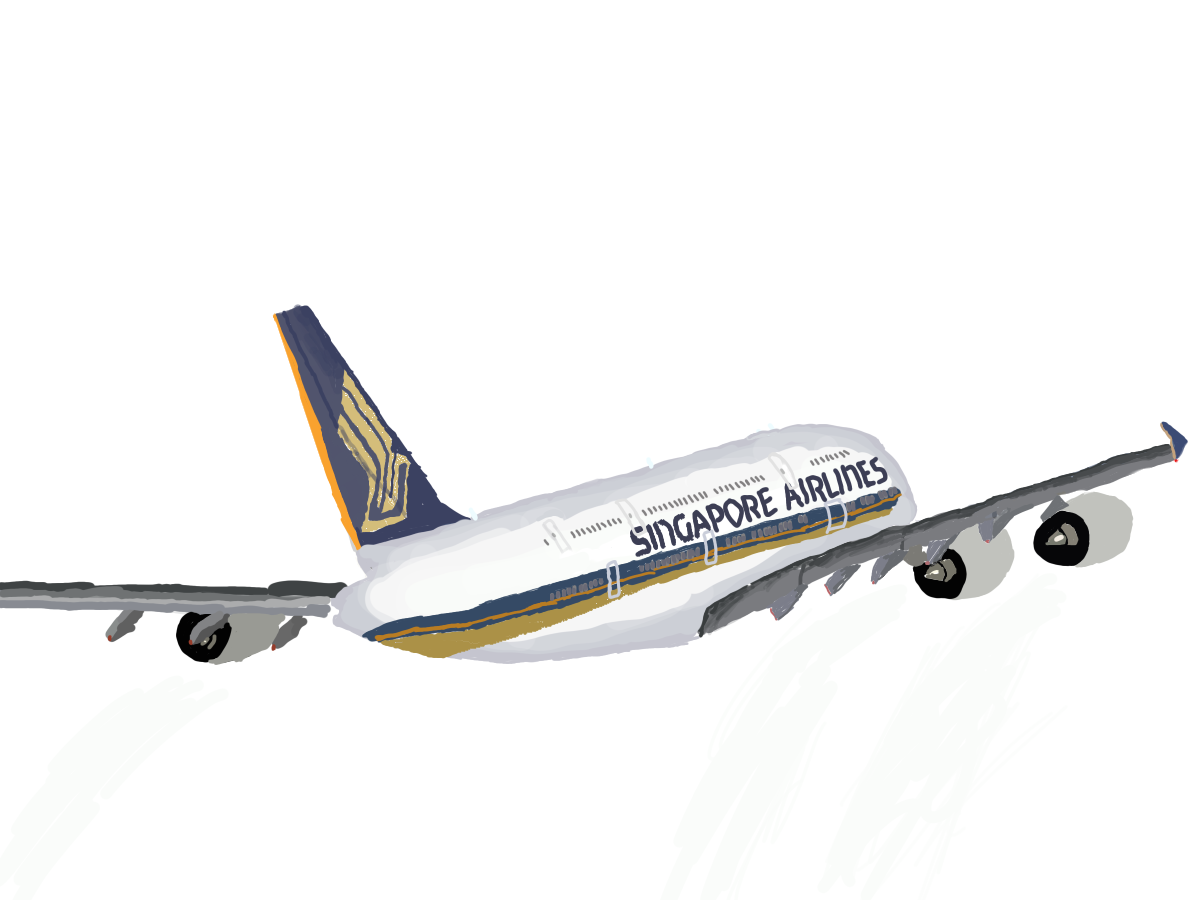 Singapore airlines A380 airplane - ibisPaint