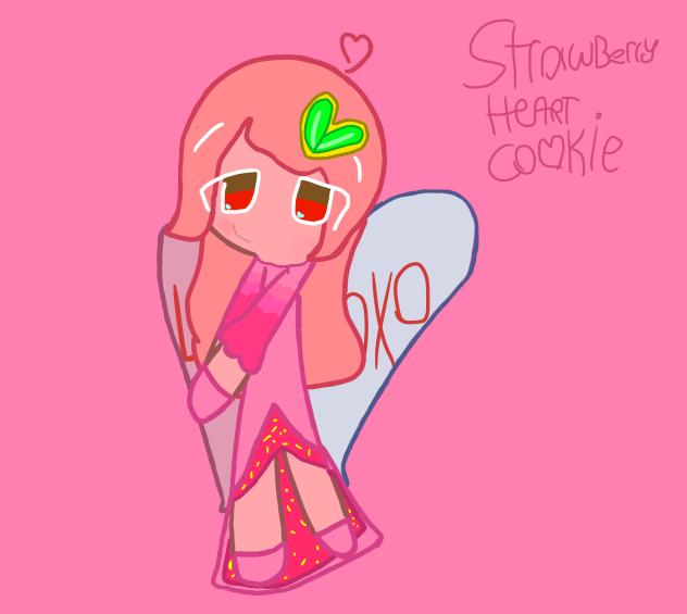 Strawberry heart cookie - ibisPaint