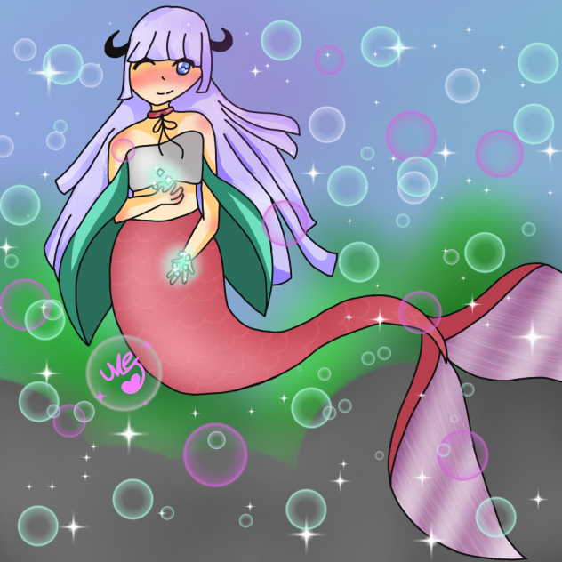 Mermaid Demon-Smol Drawing - ibisPaint