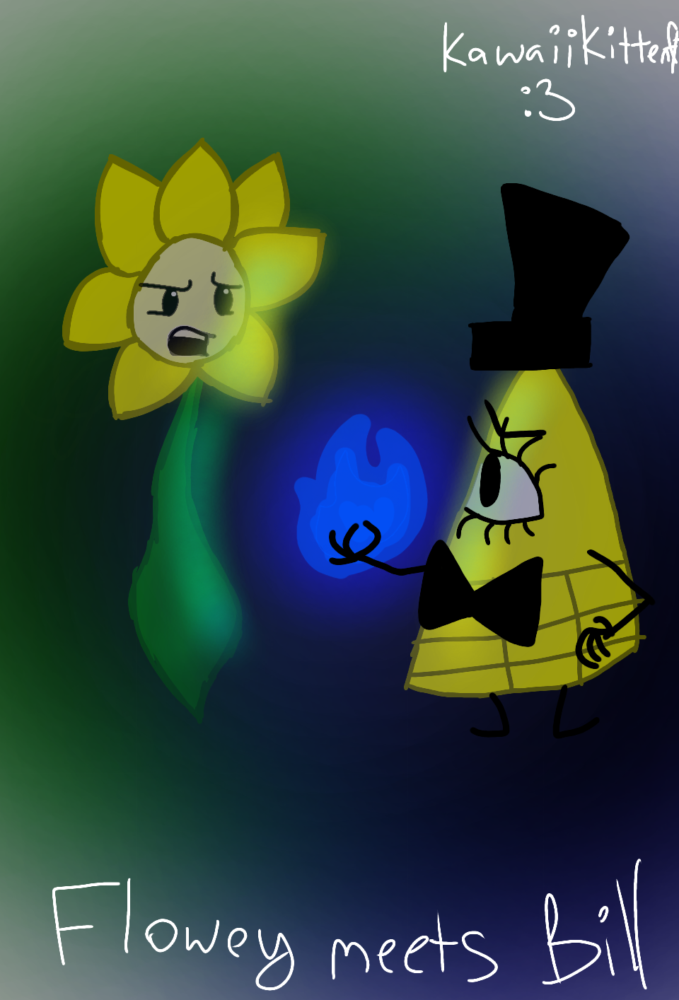 Flowey meets bill - ibisPaint