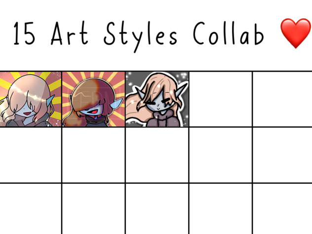 15 art styles collab (repost) - ibisPaint
